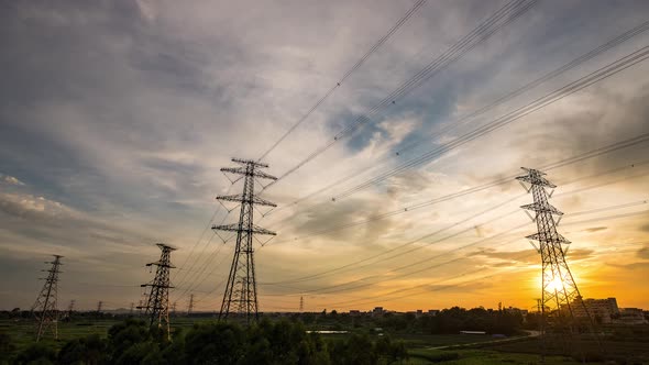 Pylons and substations, Stock Footage | VideoHive