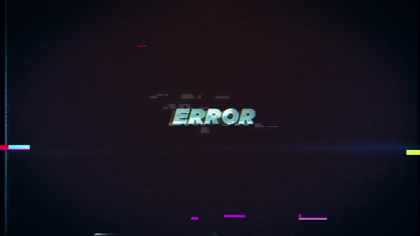 ERROR text glitch effects concept for video games screen, Motion Graphics