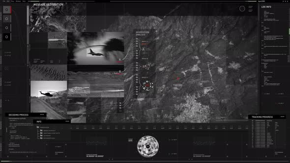 Interface of the phantom mission calculating the geoposition of the ...
