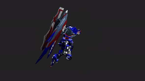 Robot with style Standing Melee Attack 360 High, Motion Graphics ...