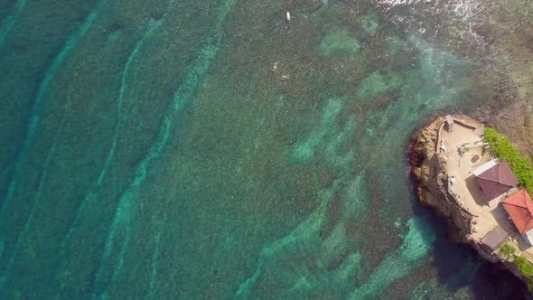 Aerial drone view of the beach at Mahana Point, Bali, Indonesia., Stock ...