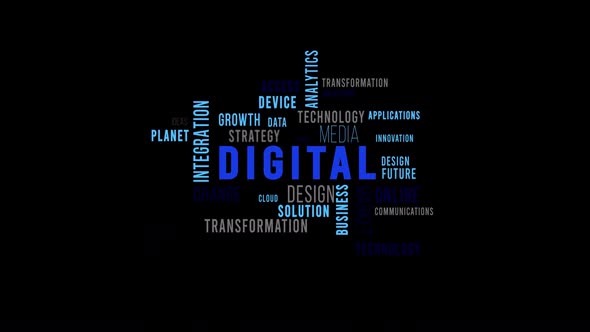 Word Cloud Digital Blue, Motion Graphics | VideoHive