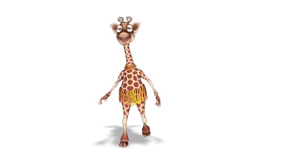 Cartoon 3D Giraffe Dance Looped on White, Motion Graphics | VideoHive