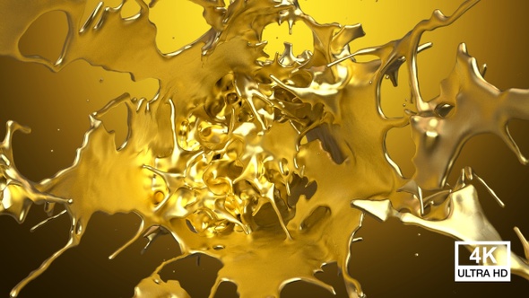 Liquid Gold Splash Explosion 4K, Motion Graphics | VideoHive