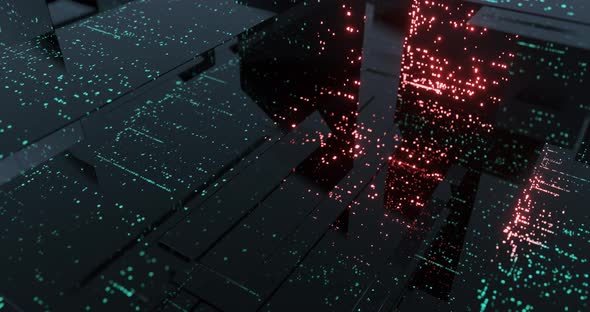 Programming code cascading down on multiple screen. , Motion Graphics