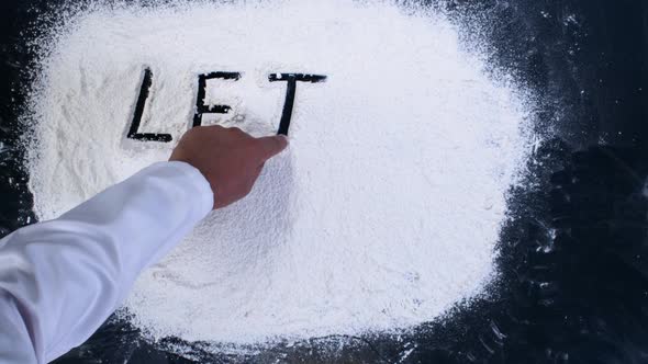 Flour Writing Lets Start , Stock Footage | VideoHive