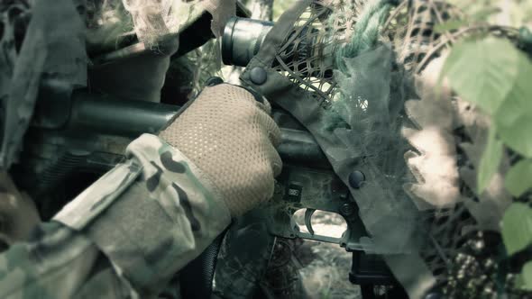 Soldier Loads The Sniper Rifle, Stock Footage | VideoHive