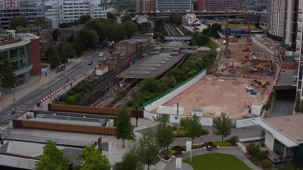Fly Over White City Train Station, Stock Footage | VideoHive