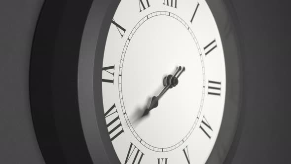 Latin Clock Face In Time Lapse On Dark Grey Wall , Stock Footage ...