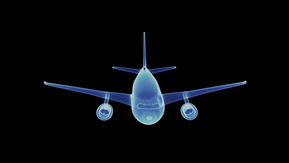 The Hologram of Two Engine Passenger Aircraft, Motion Graphics | VideoHive