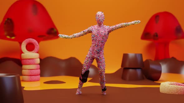 chocolate Monster Dancing clip. gelatin character, wave Dance, candy ...