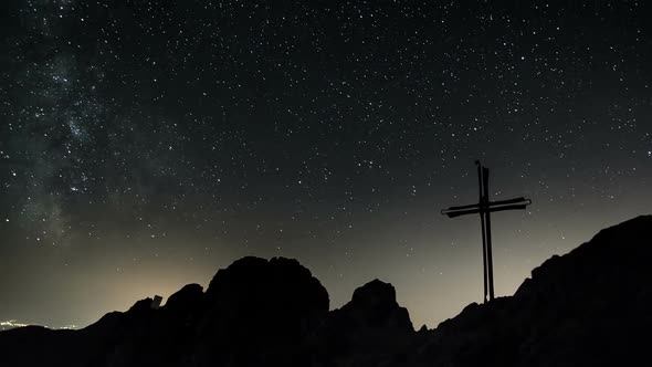 Night Sky With Cross