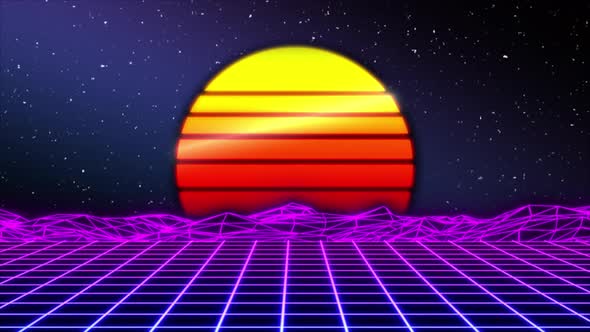 Retro Futuristic Scifi Night City Seamless Loop, Motion Graphics ...