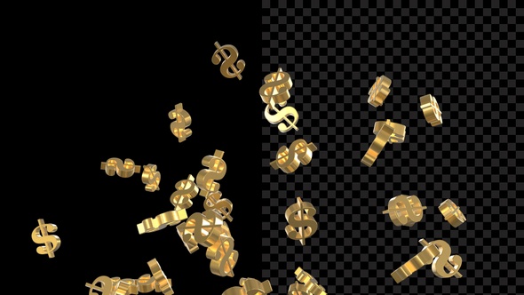 Flying Currency Dollar Symbols 4K, Motion Graphics | VideoHive