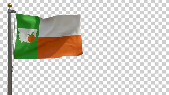 Orange County Flag (Texas, USA) on Flagpole with Alpha Channel - 4K ...