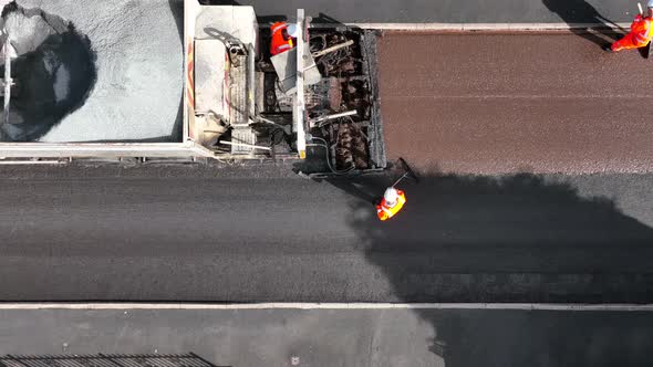 Micro Asphalt Road Resurfacing Process Aerial View, Stock Footage ...