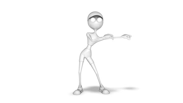 Cartoon 3D Man Dance Looped on White, Motion Graphics | VideoHive