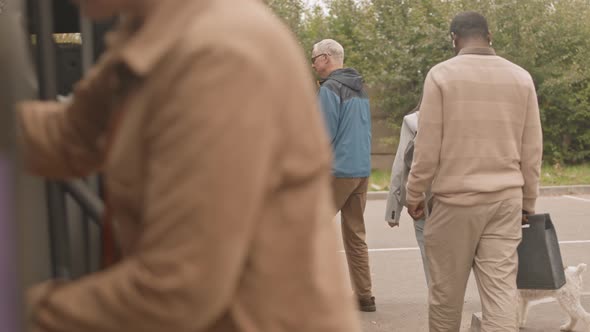 People Getting on Bus at Stop, Stock Footage | VideoHive