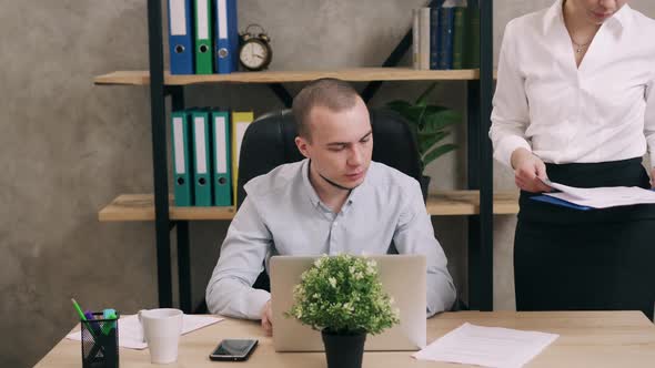 Office Worker Man Gets Lot Job of Boss Women, Stock Footage | VideoHive