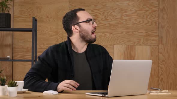 Man Shouting Be Quiet Being Disturbed By Someone, Stock Footage | VideoHive