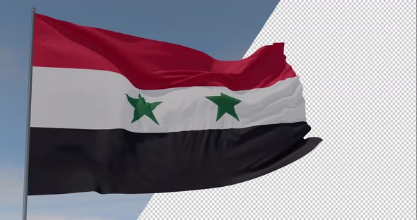 flag Syria patriotism national freedom, seamless loop, alpha channel ...