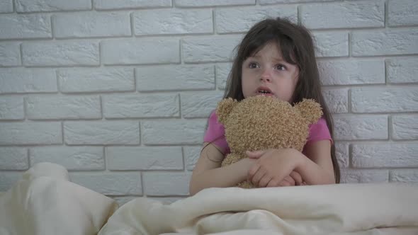 Scared child in bed. , Stock Footage | VideoHive