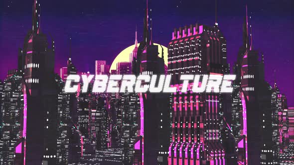 Retro Cyber City Background Cyberculture, Motion Graphics | VideoHive