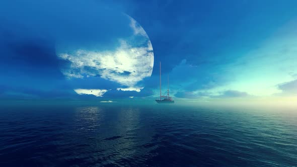 Yacht And Moon, Motion Graphics | VideoHive