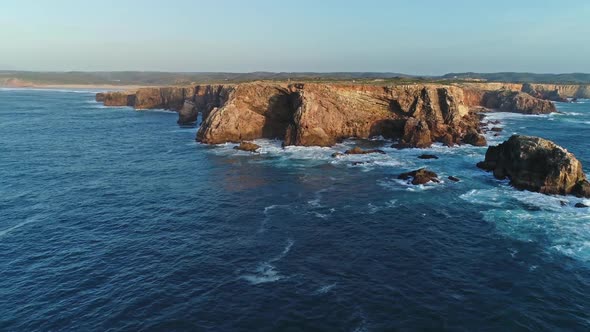Aerial of Atlantic Coast with Rocks in Portugal, Stock Footage | VideoHive