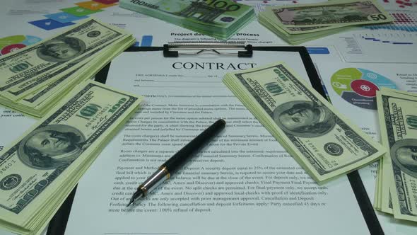 Financial Business Contract And Money, Stock Footage | VideoHive