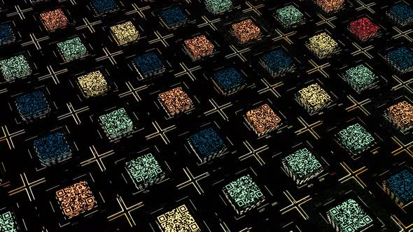 QR code abstract technology background, Motion Graphics | VideoHive