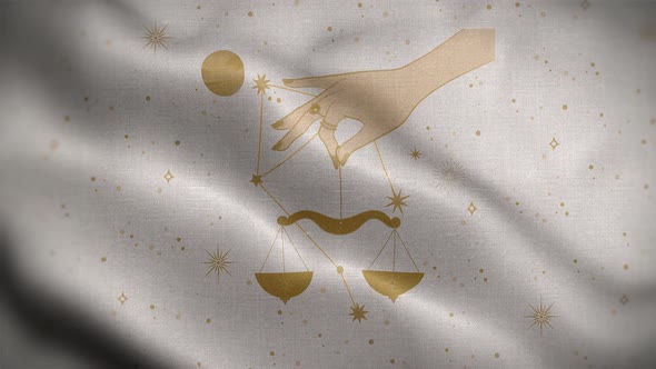 Libra Zodiac Horoscope Flag Loop Background 4K, Motion Graphics | VideoHive
