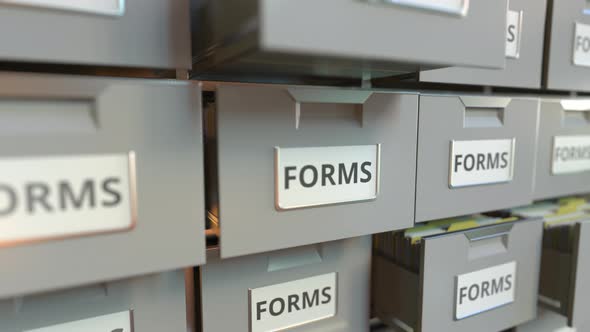 FORMS Text on the Drawers of a File Cabinet by moovstock | VideoHive