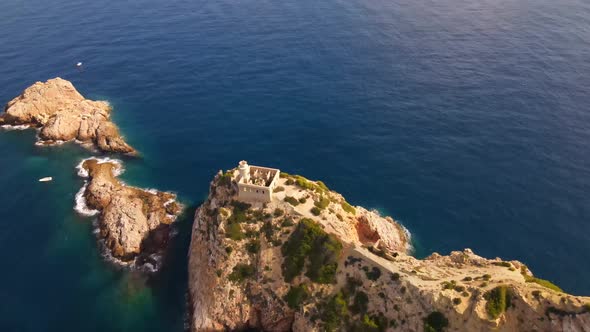 Punta Grossa lighthouse in Ibiza, Spain, Stock Footage | VideoHive