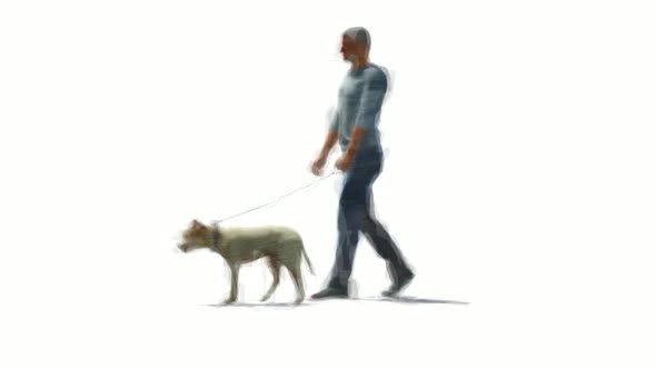 Man Walking Dog Stop Motion, Motion Graphics | VideoHive