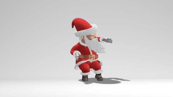 Santa Claus Dancing With Alpha Channel Seamless Loop, Motion Graphics