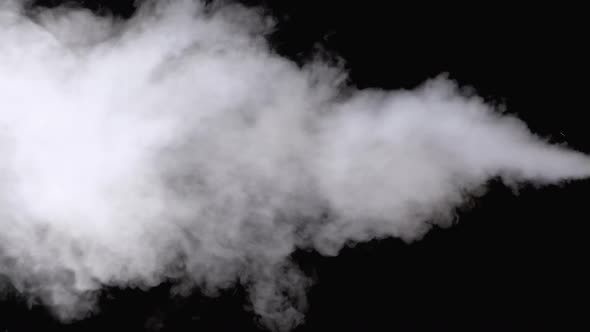 Water Vapor. White Jet of Vapour Steam on Black Background. Slow Motion ...