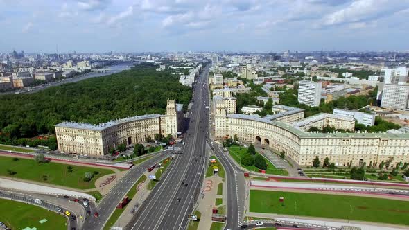Aerial View of Highway Interchange in Moscow City Russia, Stock Footage