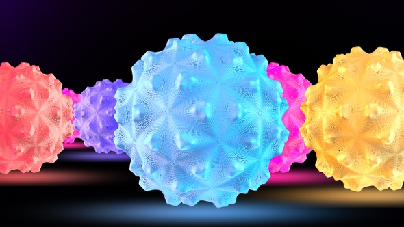 3D Spherical Abstract Fractal Array, Motion Graphics | VideoHive