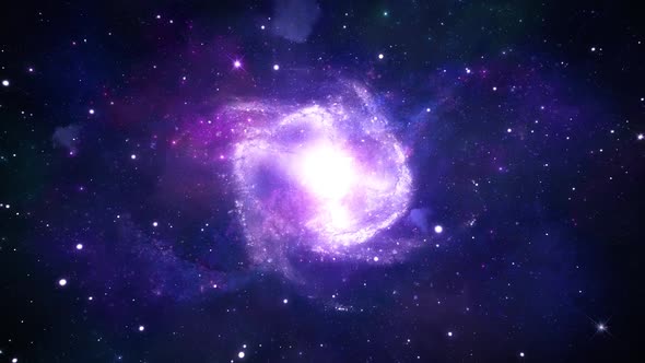 Space flight into a star field in birth star zone. 3D Fly through space ...