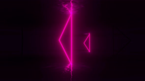 4k Colored Flicker Neon Triangle Lights by reques | VideoHive