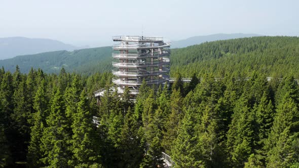 Famous Observation Tower Of Pohorje Treetop Walkway In Rogla, Slovenia ...