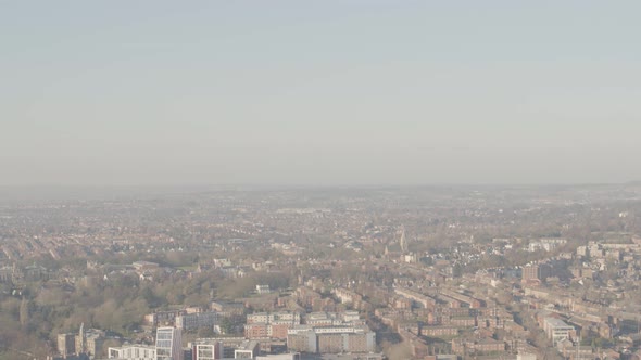Birds eye view of the Nottingham Nottinghamshire United Kingdom, Stock ...
