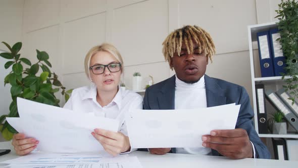 Distance Work Office Colleagues Online Conference, Stock Footage ...