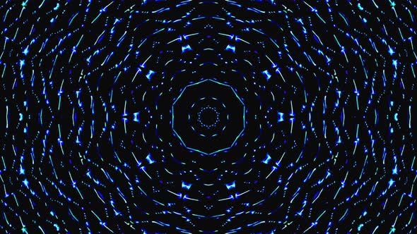 dotted line shape animated colorful flashing lights, on black ...