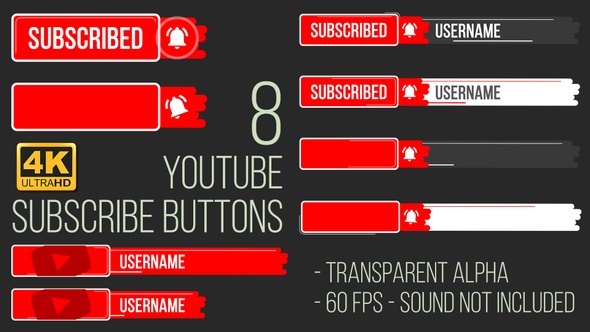Youtube Subscribe Button 4K, Motion Graphics | VideoHive