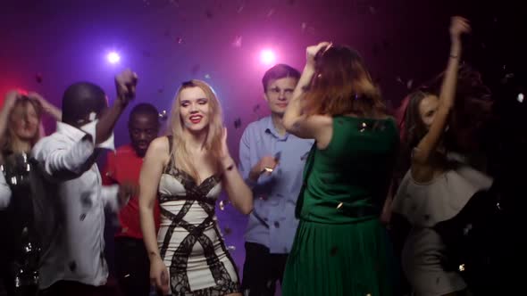 Young People Dancing Merrily, Making Various Hand Movements, Stock Footage