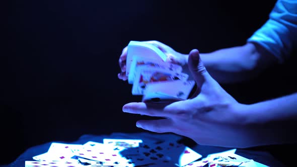 Hands Magician Performing Tricks with Deck Cards, Stock Footage | VideoHive