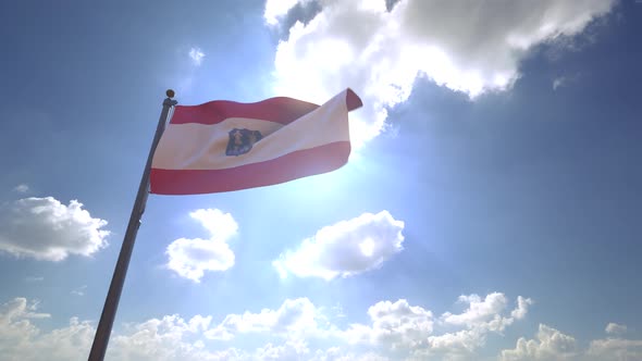 Asuncion City Flag on a Flagpole V4 - 4K, Motion Graphics | VideoHive