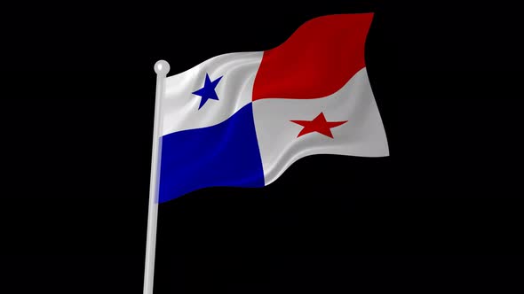 Panama Flag Flying Animated Black Background, Motion Graphics | VideoHive